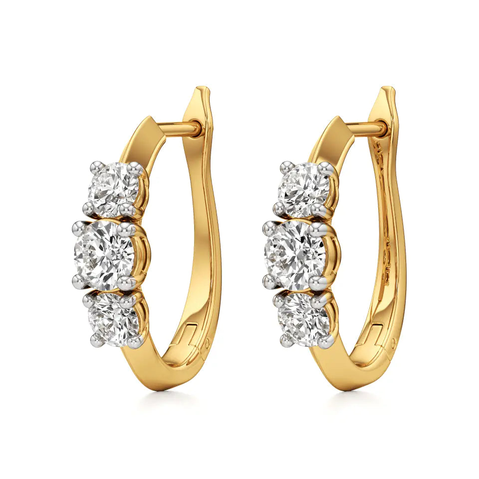 Radiant Elegant Diamond Huggie Hoop Earrings – WAHE